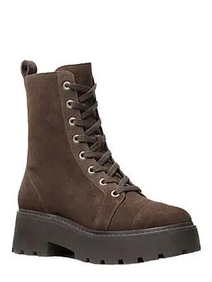 Michael Kors Blake Suede Combat Boots - Brown