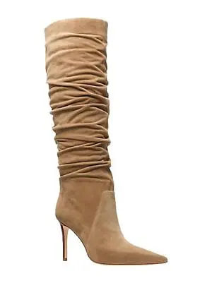 Michael Kors Dawn Suede Knee High Boots - Natural