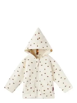 MILKBARN Reversible Waffle Knit Hooded Jacket - Honey Bear