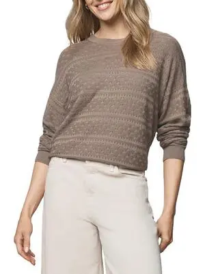 Splendid Georgie Oversize Pointelle Sweater Cedar Brown