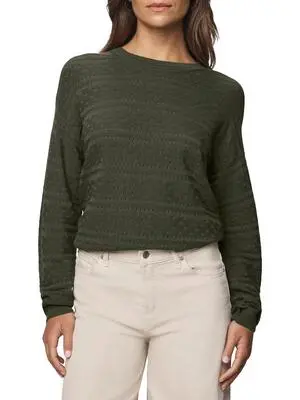 Splendid Georgie Oversize Pointelle Sweater Green Spruce