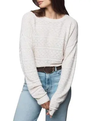 Splendid Georgie Oversize Pointelle Sweater - Pale Oak Heather