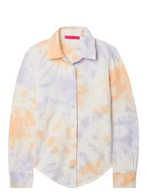 THE ELDER STATESMAN Tie-dyed Cotton And Cashmere-blend Shirt - Lilac
