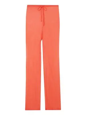 Dries Van Noten Silk-crepon Straight-leg Pants - Coral