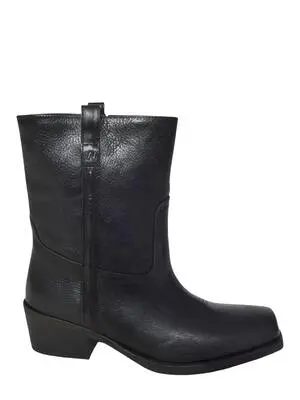 MAX MARA 60mm Leather Square-Toe Boots
