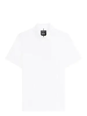 BOSS Textured-knit Polo Shirt - White