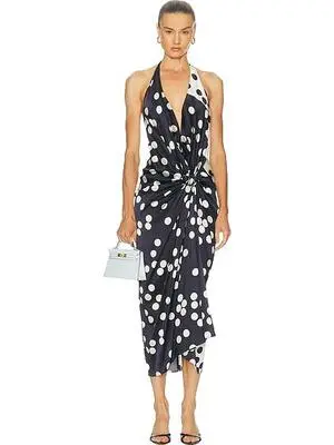 Silvia Tcherassi Guadalupe Dress - Navy White Dots