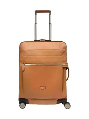 LANCEL Leather Suitcase With Logo Plaque - Neutrals
