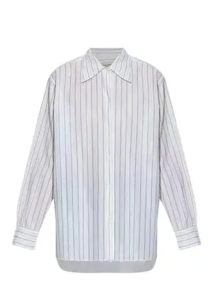Officine Générale Pinstripe Cotton Shirt - White