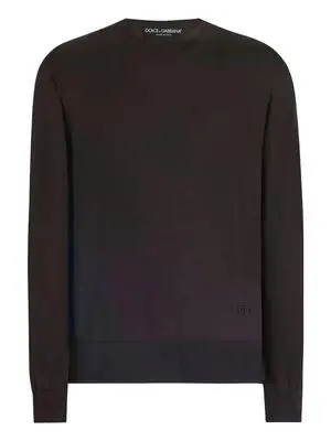 Dolce & Gabbana Crew Neck Silk T-shirt - Brown