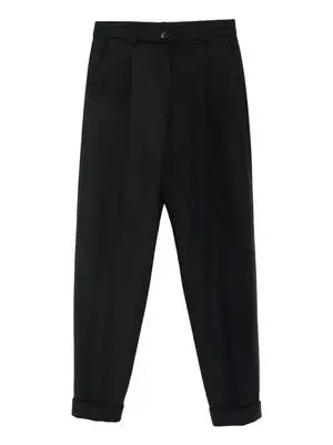 Alpha Studio Pleated Turn-up Cuffs Trousers - Black