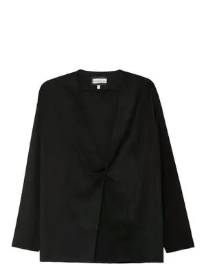 HAMZA Twist-front Cardigan - Black