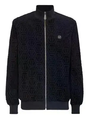 Philipp Plein Hexagon-logo Zip-up Jacket - Blue