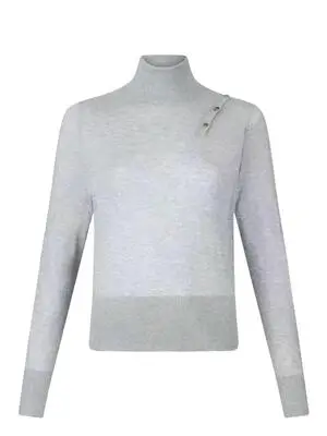 Liu Jo Polo-neck Cut-out Sweater - Grey