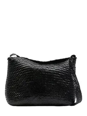Dragon Diffusion Santa Marta Woven-leather Shoulder Bag - Black