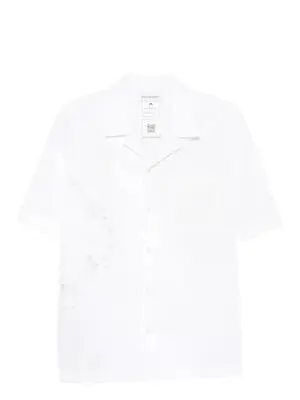 MARINE SERRE Lace-insert Short-sleeves Shirt - White
