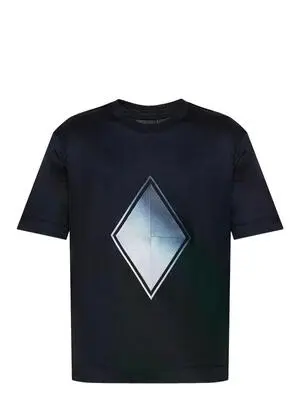 Emporio Armani Diamond-print T-shirt - Blue
