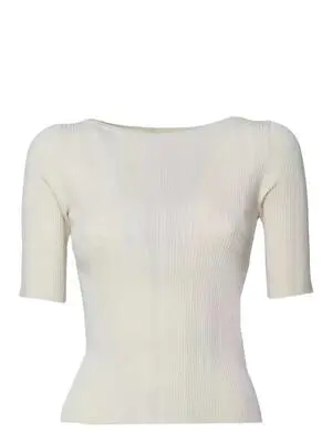 Max Mara Rib-knit T-shirt - White