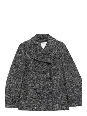 Sportmax Speckled Double-breasted Coat - Black