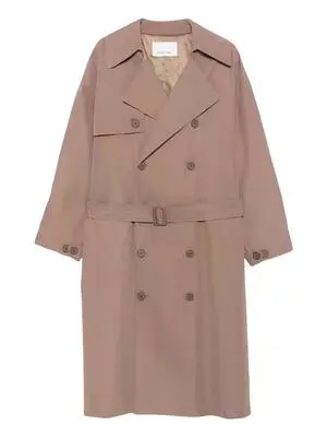 THE FRANKIE SHOP Double-breasted Belted Trench Coat - Brown