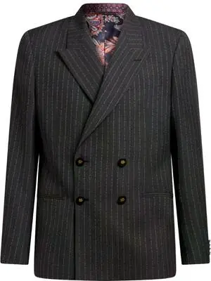 Etro Pinstripe Double-breasted Blazer - Grey