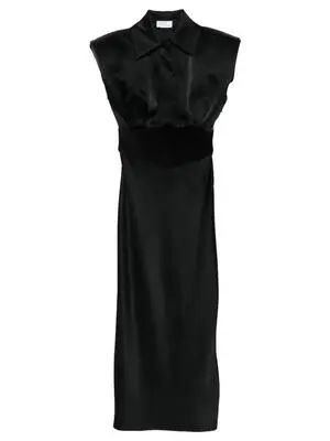 VESTIAIRE D'UN OISEAU LIBRE Corset Wool Dress - Black