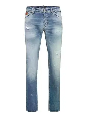 Philipp Plein Distressed Five-pocket Jeans - Blue