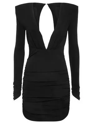 Philipp Plein Mini Dress With Plunging V-neck - Black
