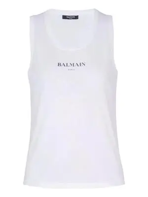 Balmain Logo-print Tank Top - White