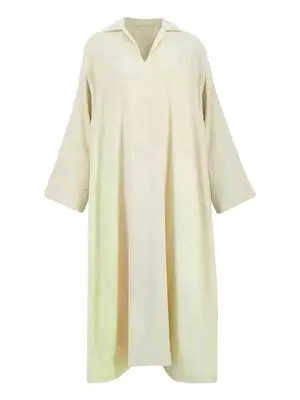 MARRAKSHI LIFE V-neck Cotton Kaftan - Neutrals