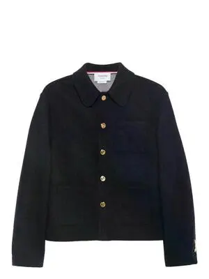 Thom Browne Buttoned Cashmere Jacket - Blue
