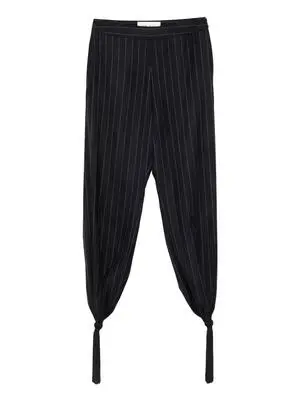 Burc Akyol Pinstripe Tasseled Trousers - Blue