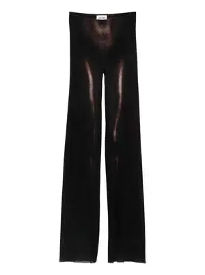 Jean Paul Gaultier Body-print Mesh Trousers - Brown