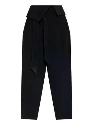Attico Wrap-effect Belted Trousers - Black