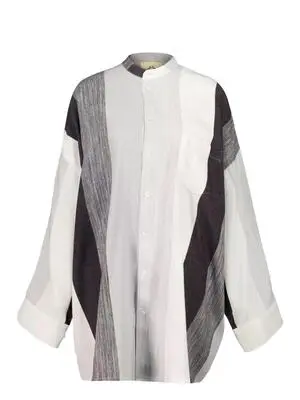MARRAKSHI LIFE Striped Panelled Shirt - White