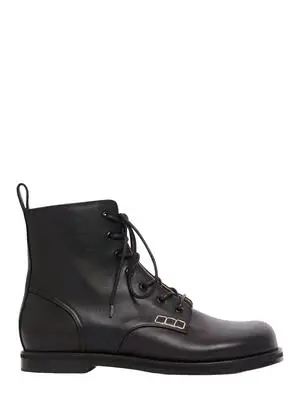 JW Anderson Lace-up Leather Boots - Black