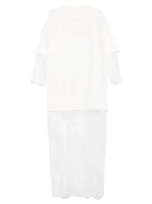HAMZA Lace-insert T-shirt Maxi Dress - White