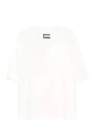 HAMZA Thom Raw-edge V-neck T-shirt - White