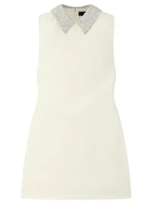 Versace Crystal-embellished Crepe Mini Dress - White