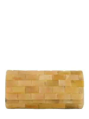 Glorinha Paranagua Anouska Brick-pattern Clutch - Neutrals