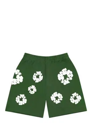 DENIM TEARS Wreath-print Track Shorts - Green