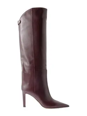 JIMMY CHOO Alizze 85 Leather Knee High Boots - Burgundy