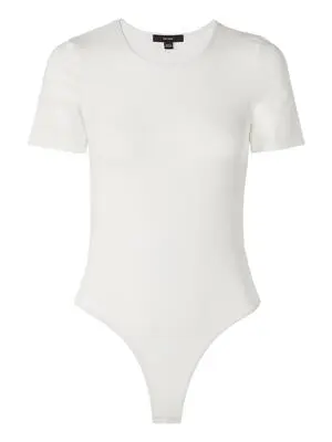 THE PARK Penny Stretch-tencel Lyocell Thong Bodysuit - White