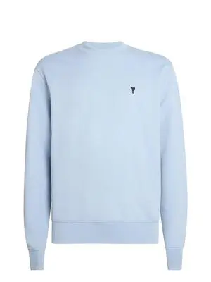 Ami Cotton Logo Sweatshirt - Blue