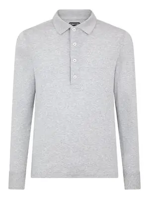 TOM FORD Cotton-cashmere-silk Polo Shirt - Grey