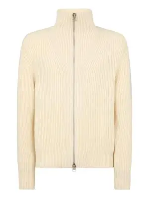 TOM FORD Wool-mohair Zip-up Sweater - White
