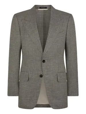 TOM FORD Virgin Wool-blend Houndstooth Shelton Blazer - Beige