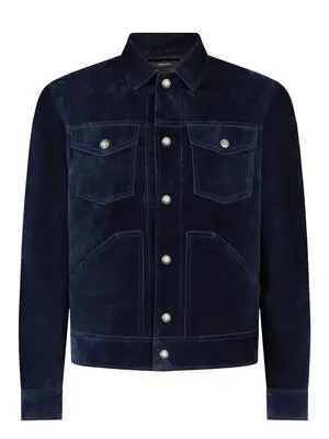 TOM FORD Suede Shirt Jacket - Navy