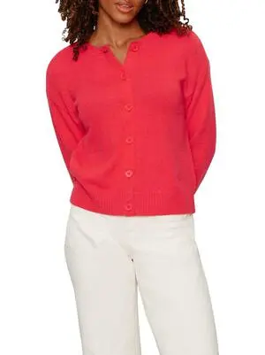 Sanctuary Ribbed Cardigan With Button Closure - Tulip Red