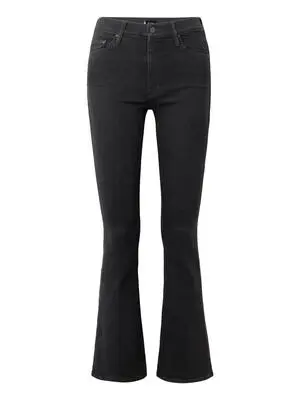 MOTHER The Weekender Mid-rise Flared Jeans - Black
